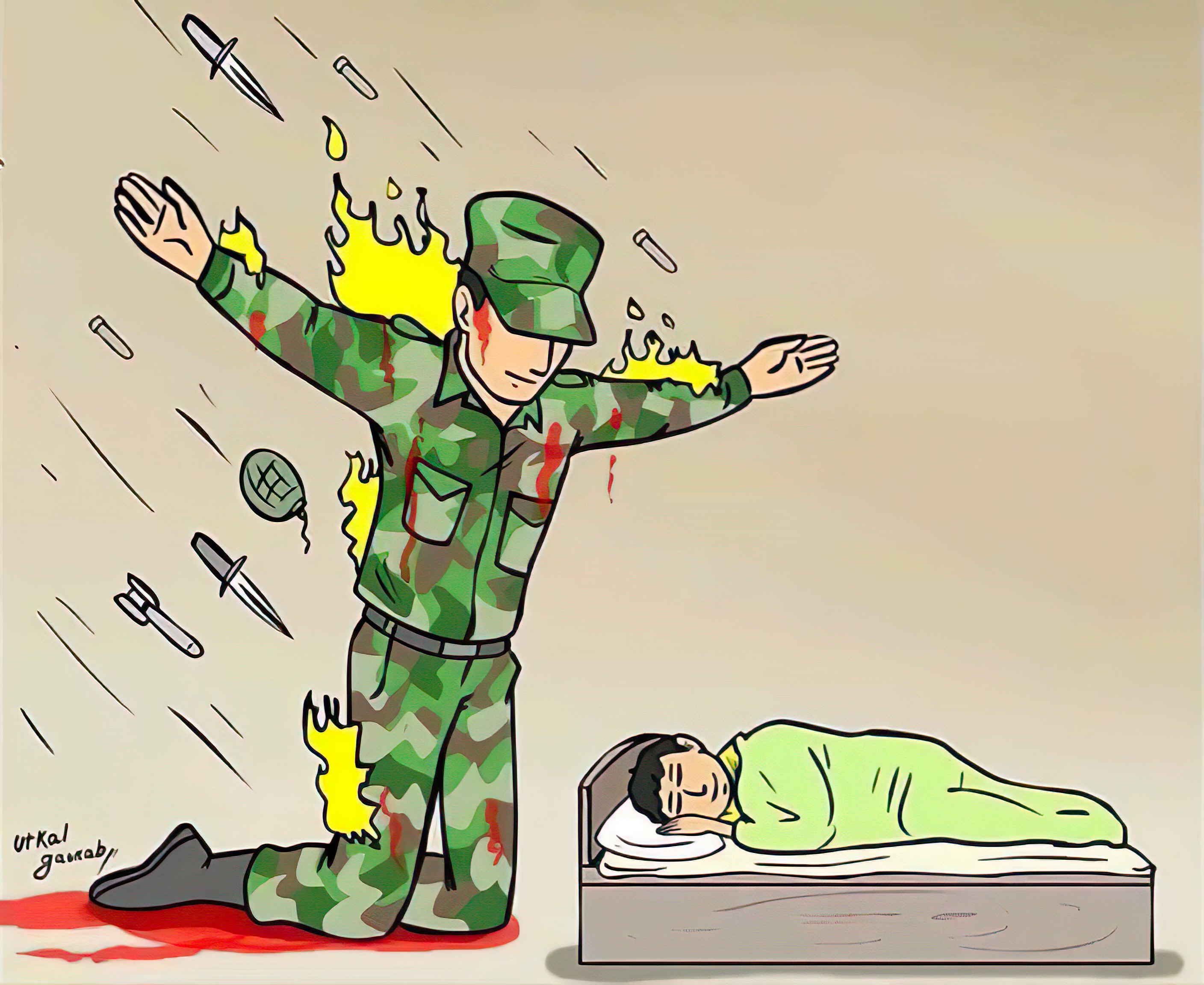 Soldier protecting sleeping child Meme Template | Insider Memes | Viral ...